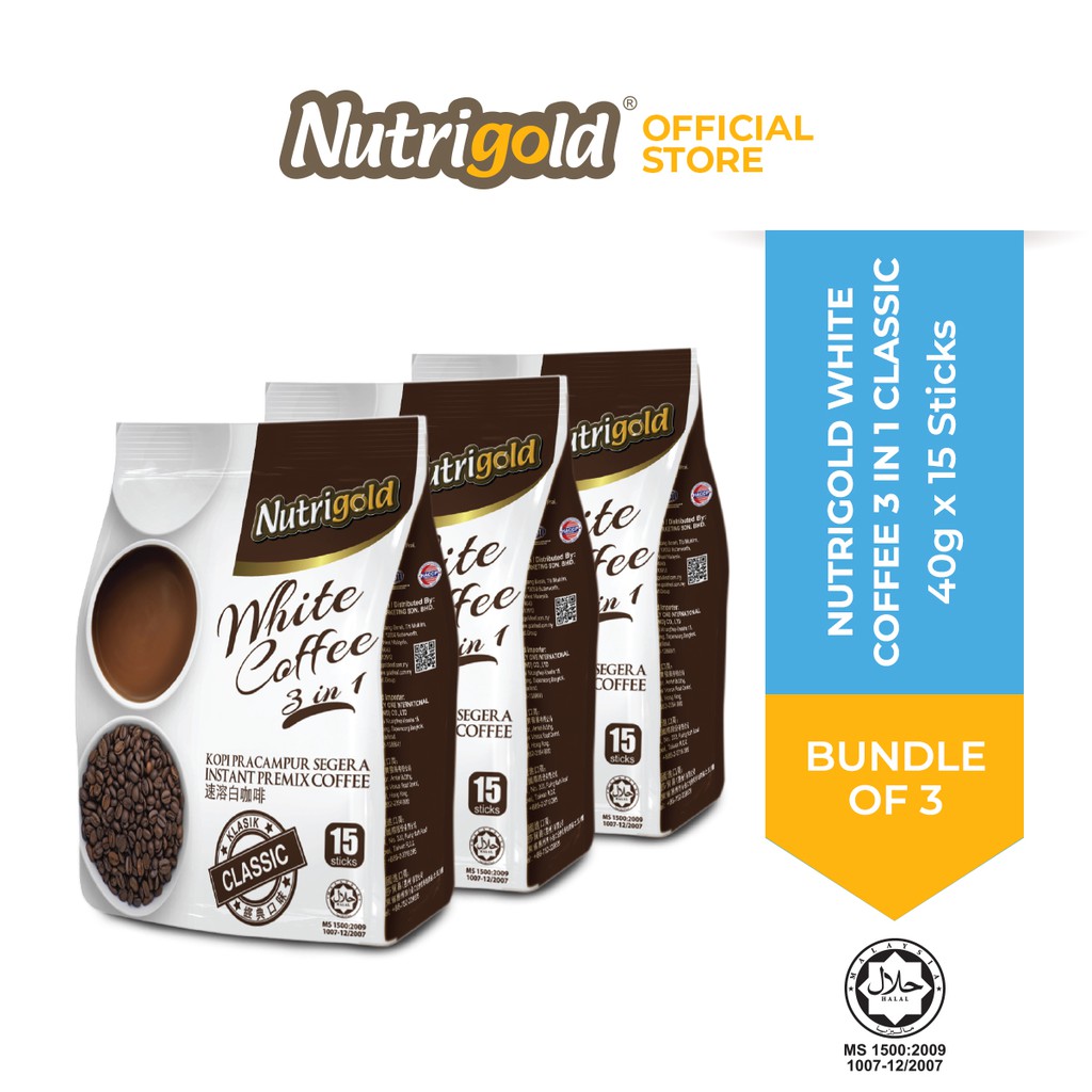 Nutrigold Instant White Coffee (30/40g x 12 Sticks x 2 Packs) | Shopee ...