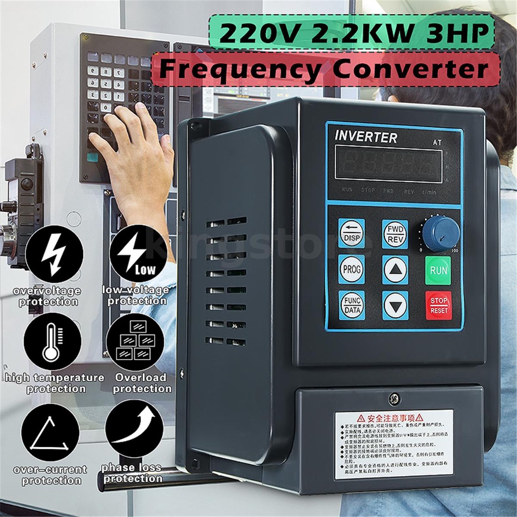 2.2KW 3HP Variable Frequency Drive Inverter Motor Speed Drive 220V 1PH 220V To 3PH 380V CNC VFD ...