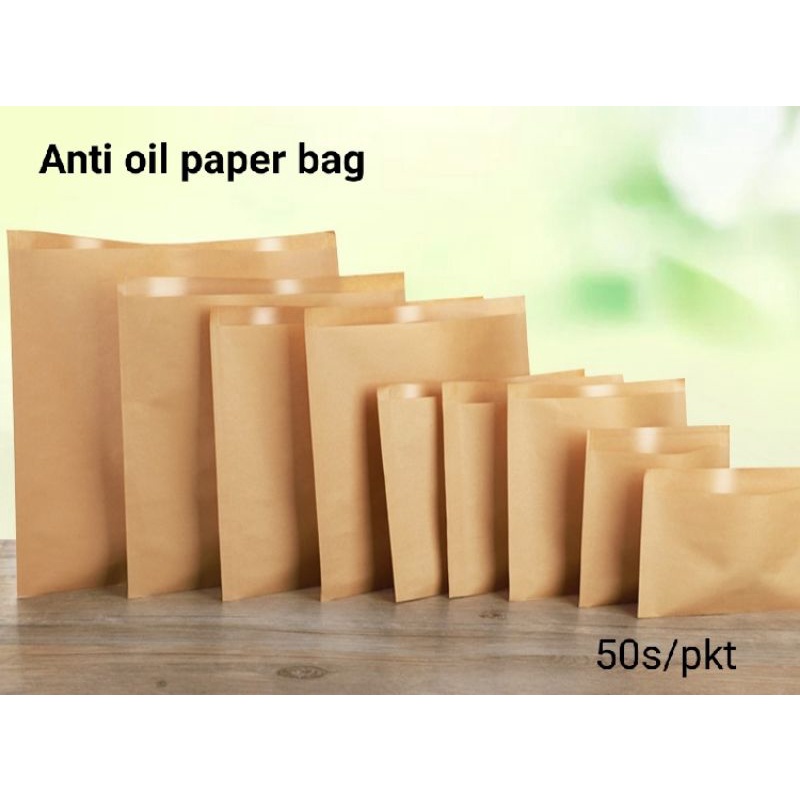 +/-50s/pkt ANTI OIL PAPER BAG/WRAPPER BAG/FOOD WRAPPING | Shopee Malaysia