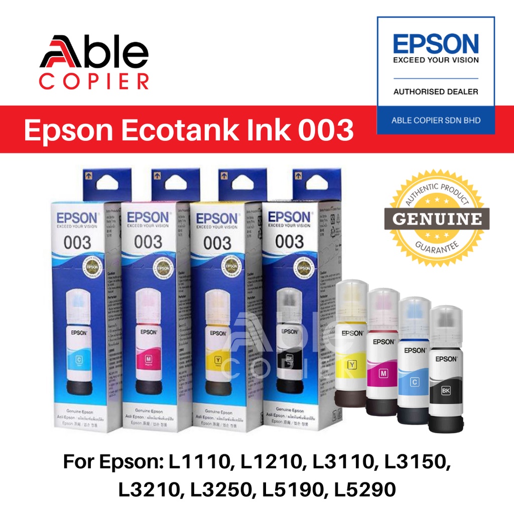 [READY STOCK] Original Epson 003 Ink L1110, L1210, L3110, L3150, L3210 ...