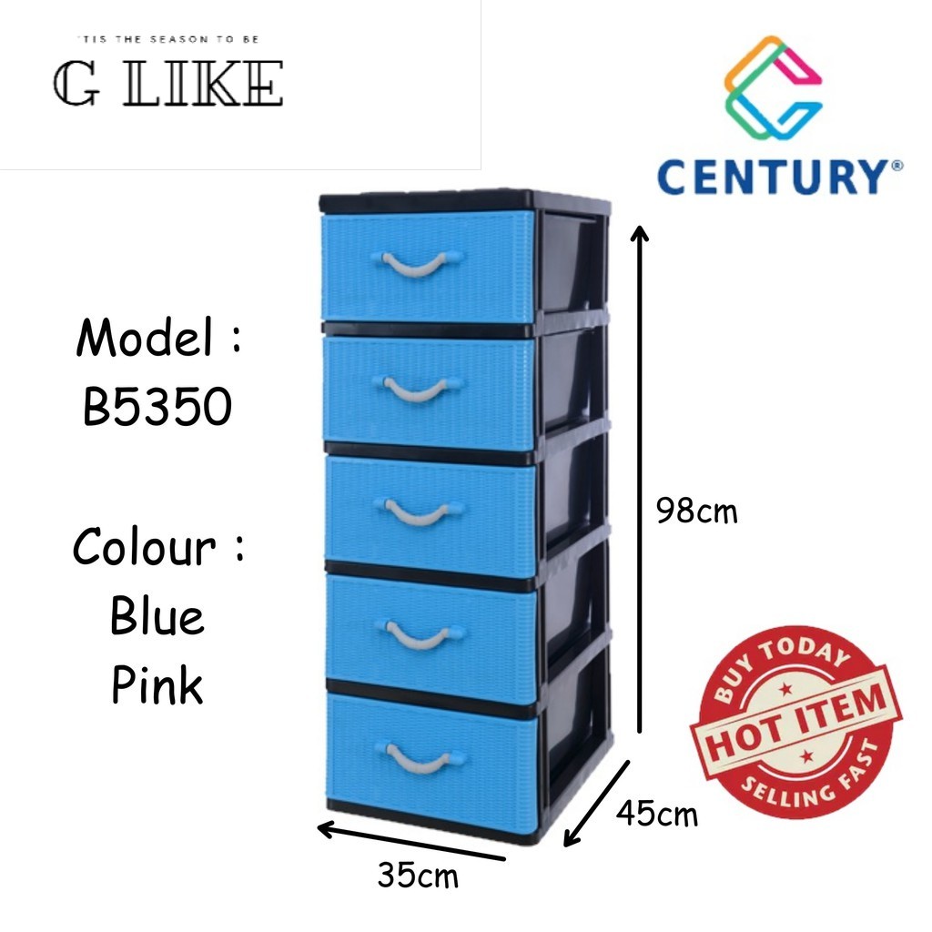 Century 5 Tier Plastic Drawer / Cabinet / Storage Cabinet B5350 Century ... Century 5 Tier Plastic Drawer / Cabinet / Storage Cabinet B5350 Century ...