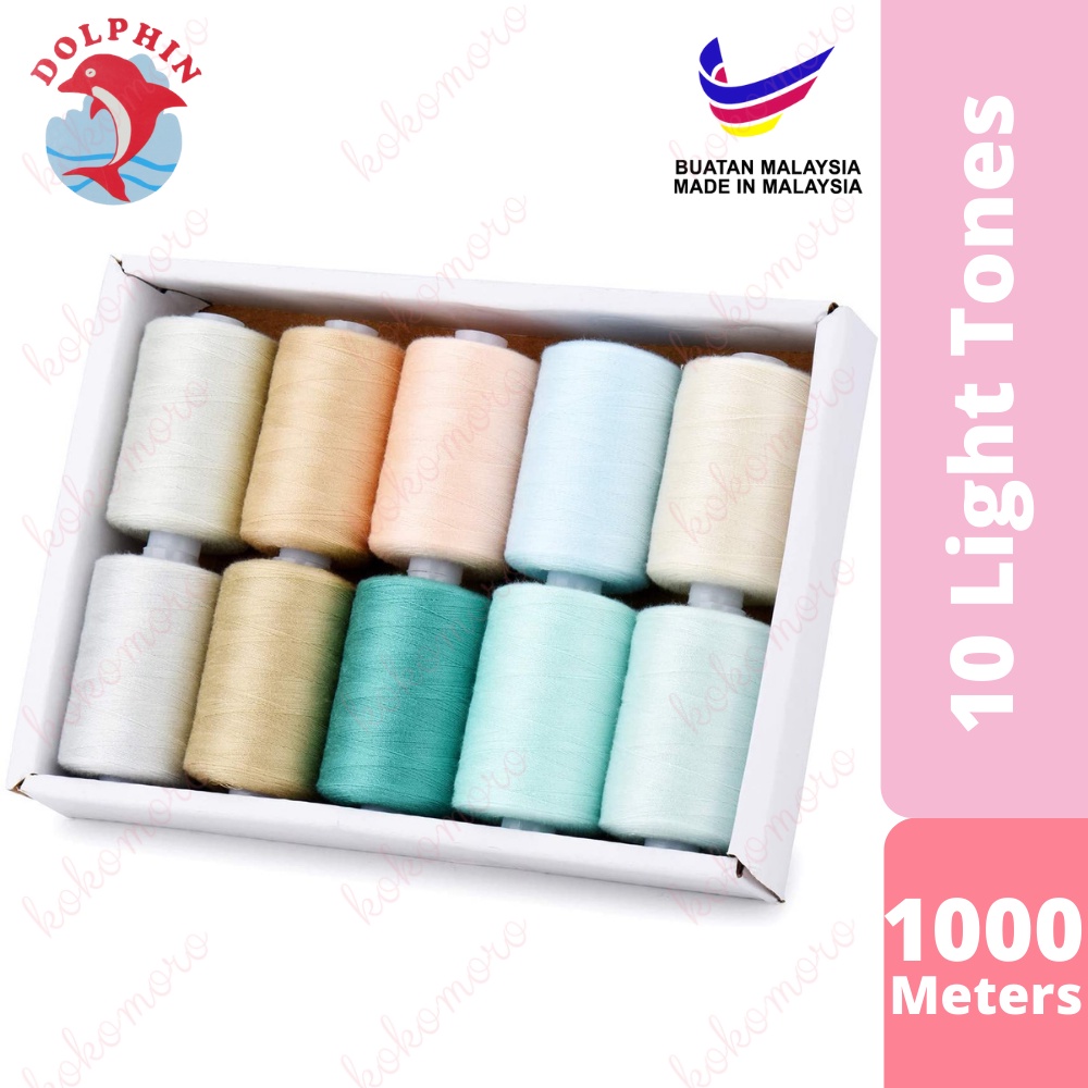 Dolphin Thread 1000 Meters 10 Light Tones / Dolphin Benang Jahit ...