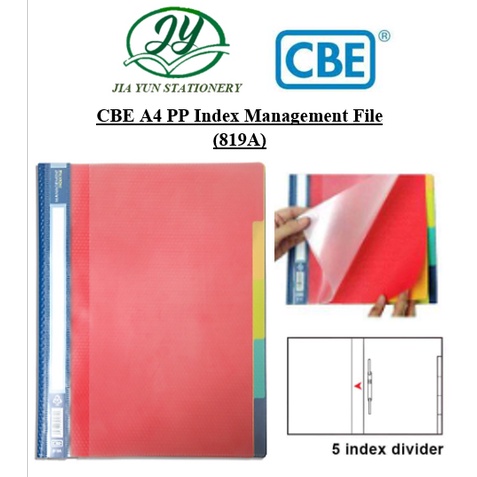 CBE 819A Index Management File A4 with 5 Index Divider | Shopee Malaysia