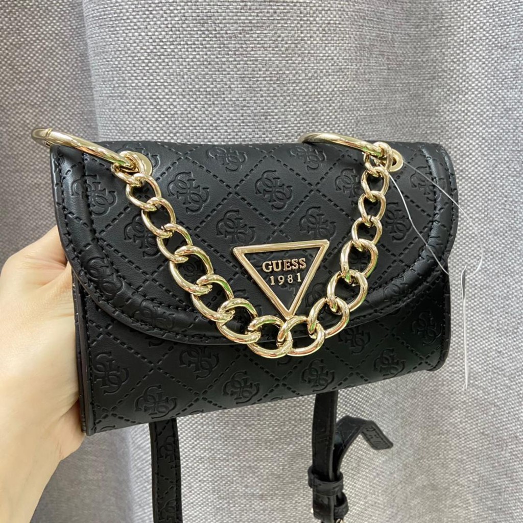 Guess Mini Triangle Women's Flap Mini Sling Bag(Without Dust Bag ...