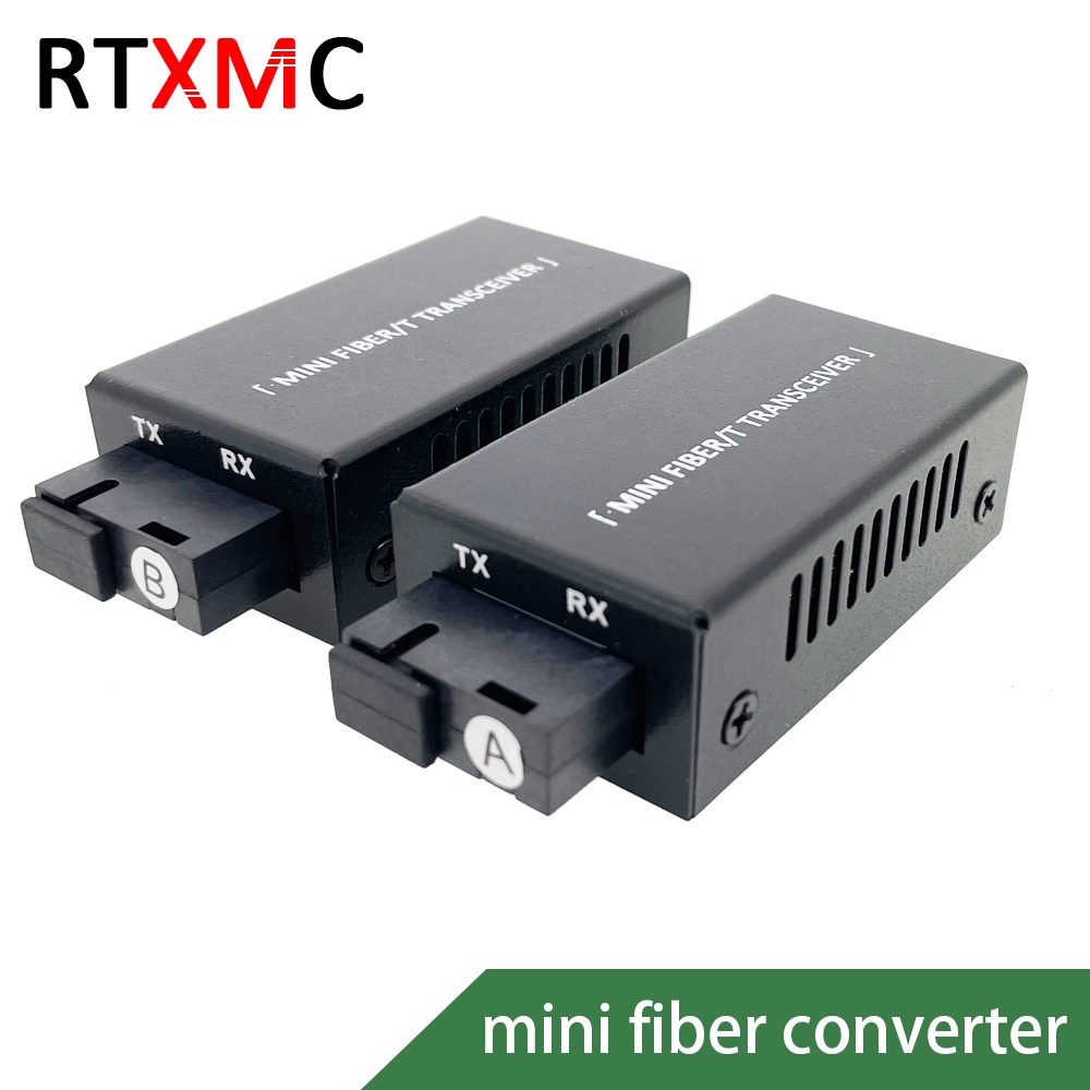 mini Gigabit Fiber Optical Media Converter 10/100/1000Mbps Single Mode Single Fiber SC Port ...