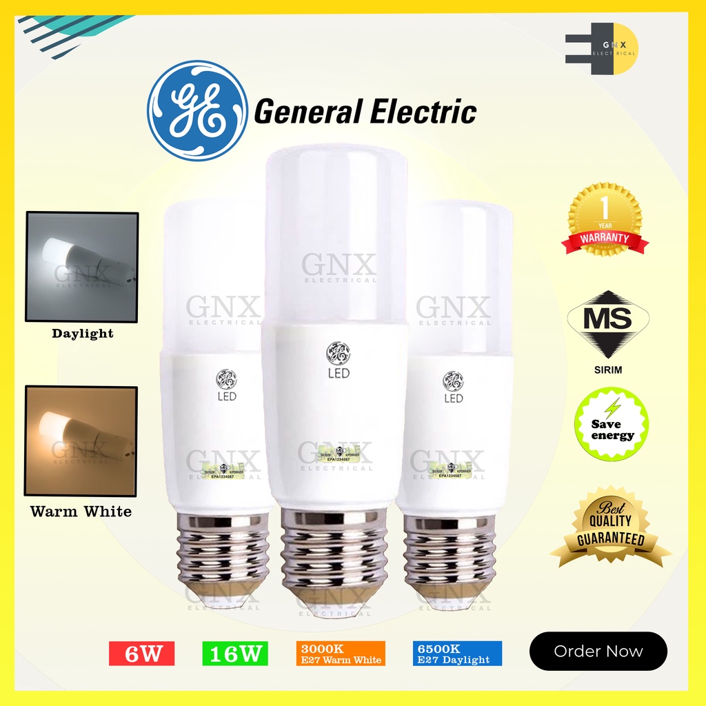 [SIRIM]GE LED E27 Stick Bulb 6W 16W Mentol Lampu/Energy Saving Table Lamp siling lampuCeiling ...