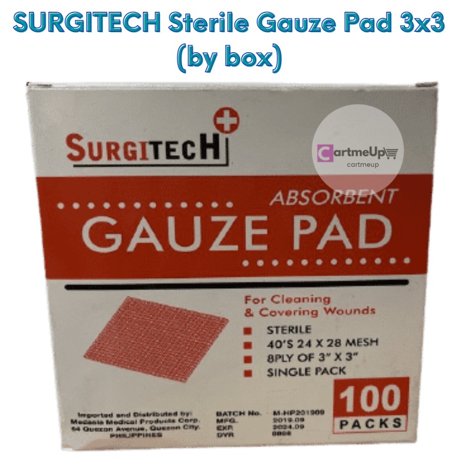 (CART-Z) SURGITECH Sterile Gauze Pad 3x3 (by box) | Shopee Malaysia