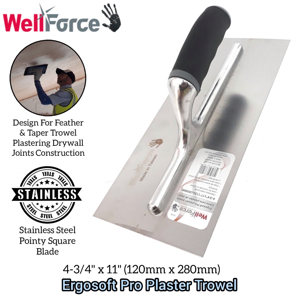 WellForce Ergosoft Pro Plaster Stainless Steel Trowel For Plaster ...