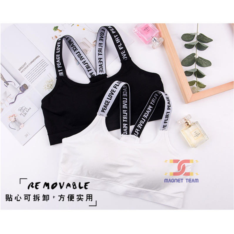 Bra With Letter Pattern Cross Straps Back Wearing Good Fabric With ...