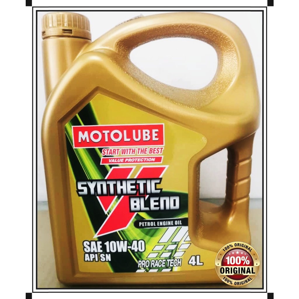 MOTOLUBE SEMI SYNTHETIC SAE 10W-40 Engine Oil Minyak Hitam Pelincir ...