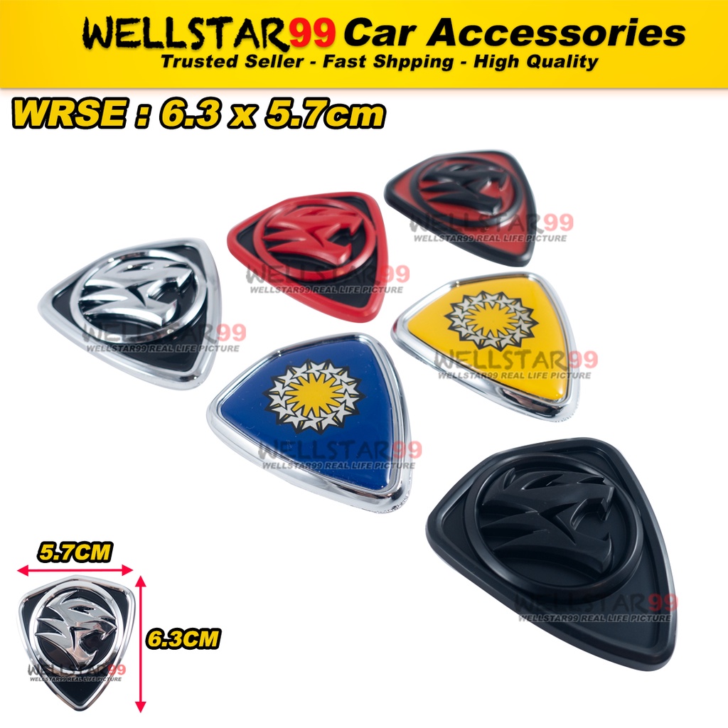 (WRSE) Proton 3D Logo Emblem for Proton Wira Se / Arena Chrome Matte ...