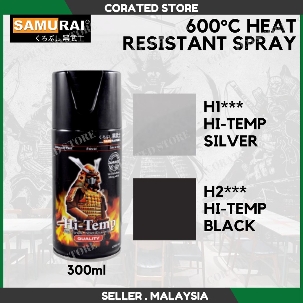 Samurai 600°C High Temperature Spray Paint (Silver / Black) | Shopee ...