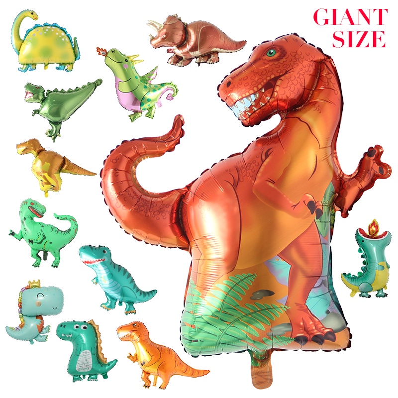 Dinosaur foil animal balloons childrens birthday party jurassic decorations toys | Shopee Malaysia