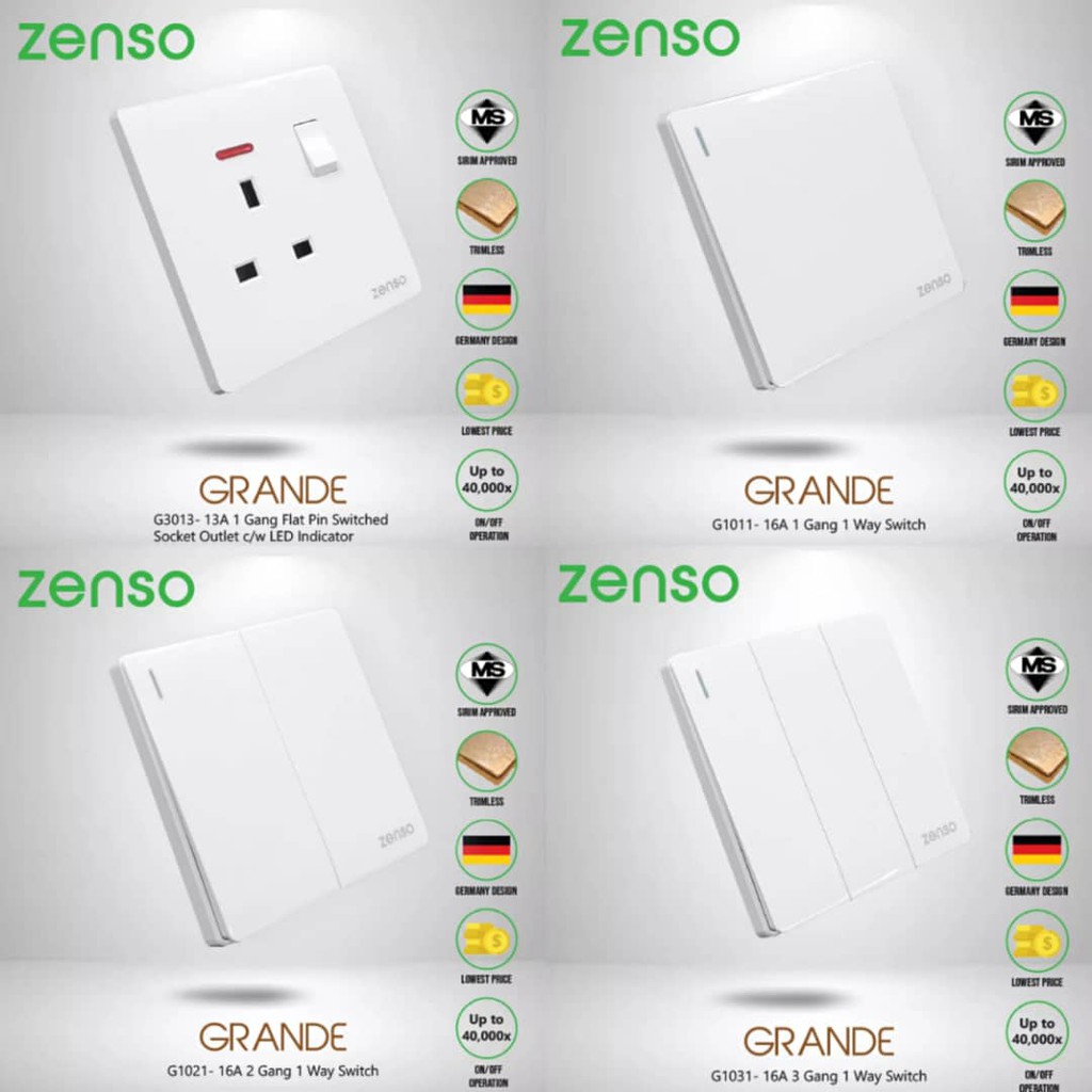 ZENSO ELECTRICAL SWITCH SOCKET 13A ON/OFF | Shopee Malaysia