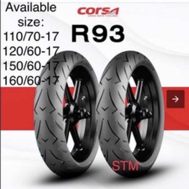 Corsa R93 platinum 110/70-17 120/60-17 150/60-17 160/60-17 Tayar ...