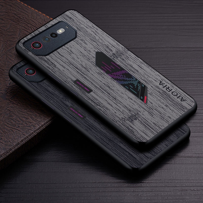 Case for Asus rog Phone 6 pro funda bamboo wood pattern Leather phone ...