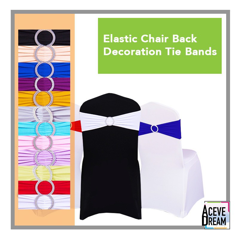 Elastic Chair Back Decor Band No need Tie Banquet Event Wedding Hotel ...