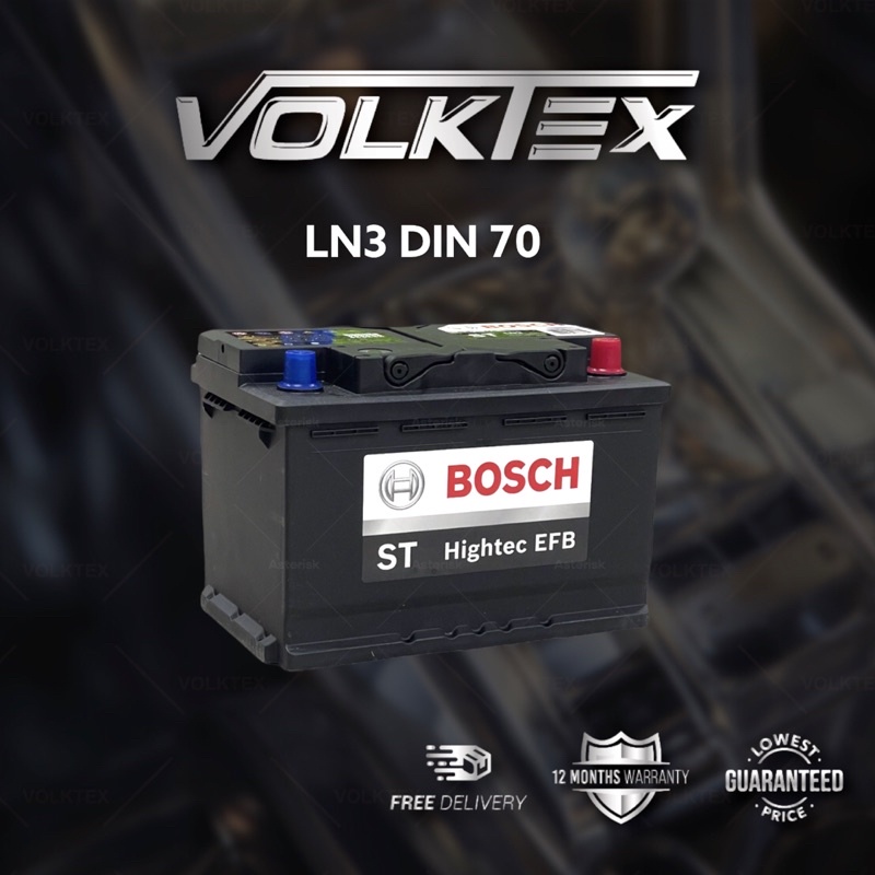 LN3 BOSCH DIN70 - LN3 (EFB) - 70AH - Stop Start Battery - VOLKSWAGEN Passat, Golf GTi PEUGEOT ...