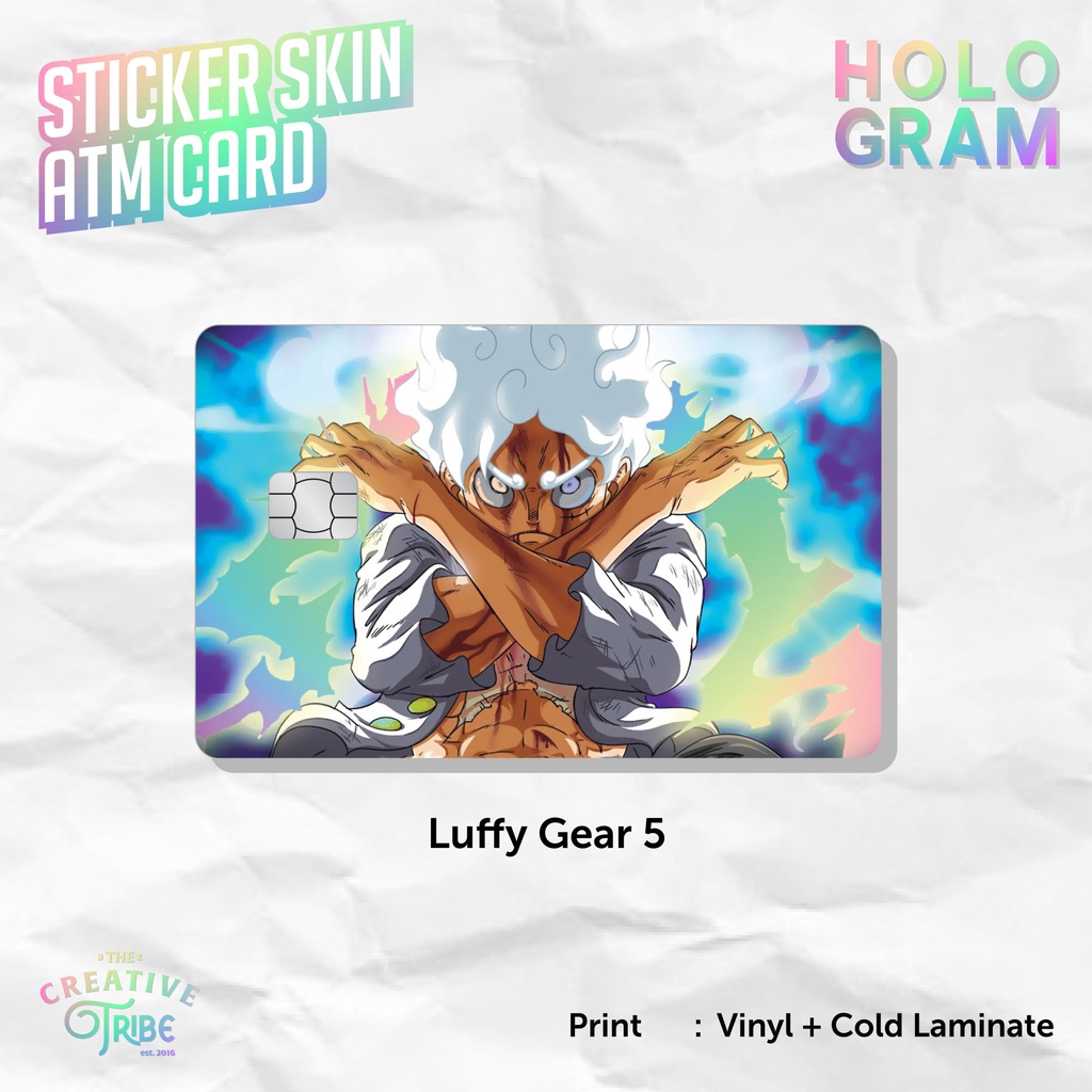 Luffy Gear 5 HOLOGRAM - HOLOGRAM Skin Card Sticker - Vinyl ATM Debit ...