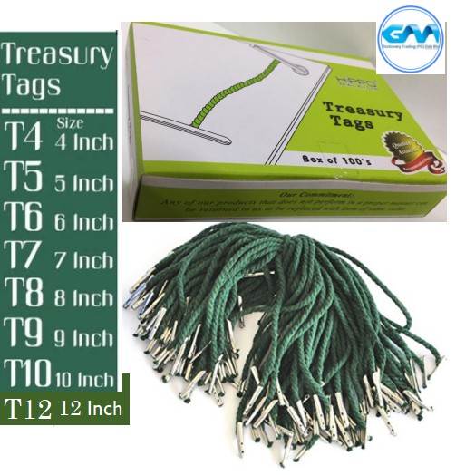 Treasury Tag | Green Tag | Tali Hijau (100pcs/Box) 3T / 4T / 5T / 6T ...