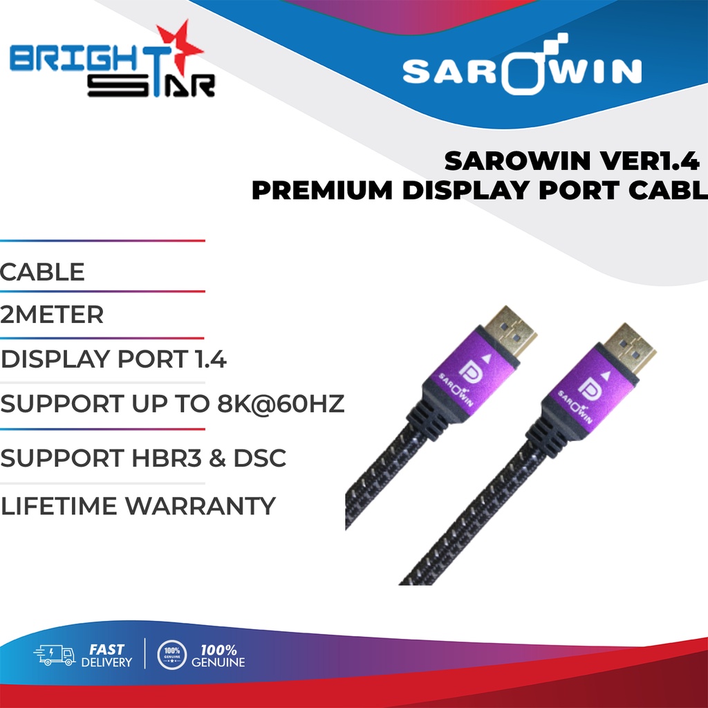 CABLE SAROWIN VER1.4 PREMIUM DISPLAY PORT CABLE/(1,2METER) / DISPLAY ...