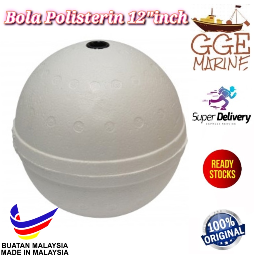 12” Pelampung Bola Pelampung Putih Polystyrene Float Round Ball | Shopee Malaysia