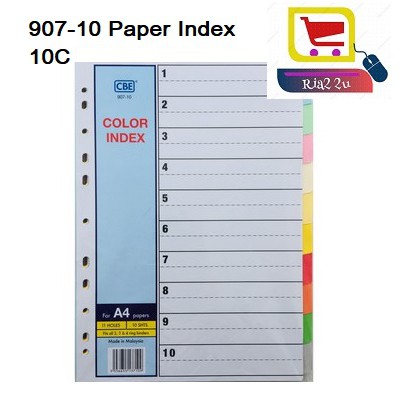 CBE A4 INDEX DIVIDER 10 COLOURS (907-10) | Shopee Malaysia