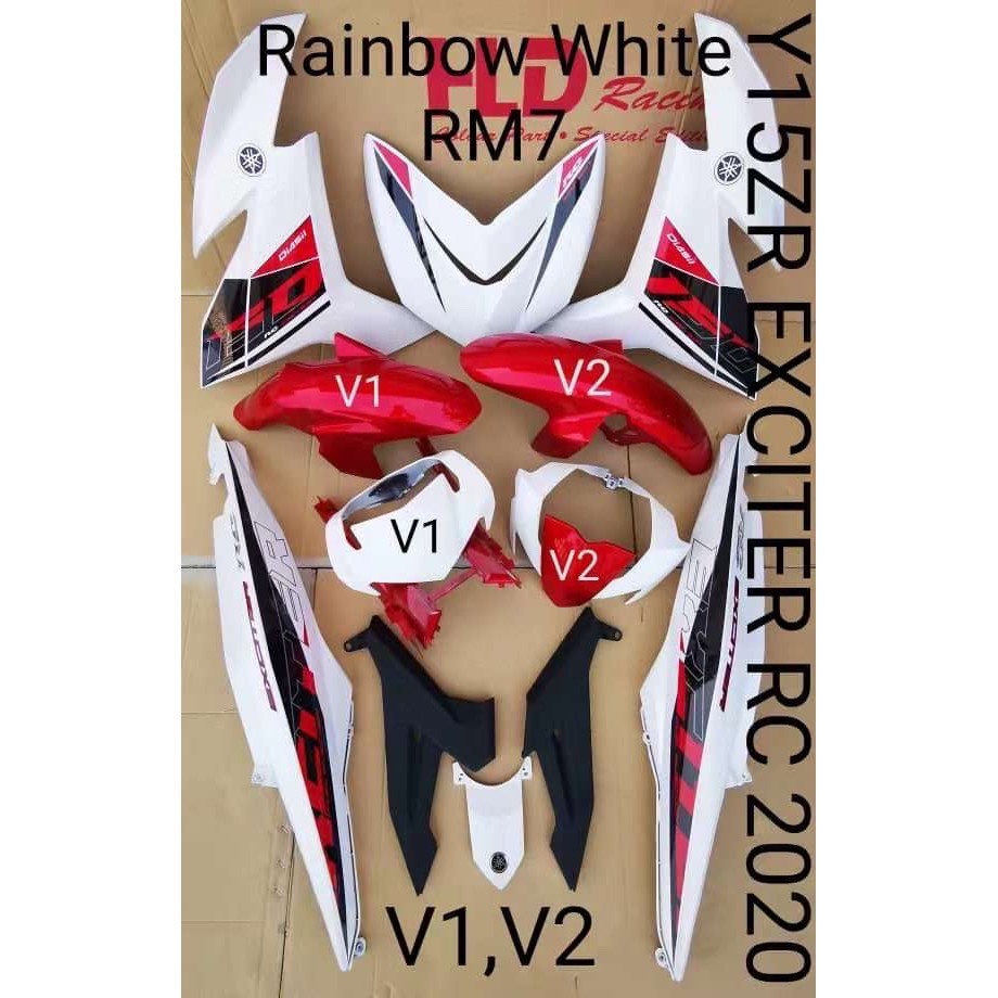 Y15ZR HLD COVERSET - Exciter RC 2020 [ Rainbow White + Red ] V1 & V2 | Shopee Malaysia