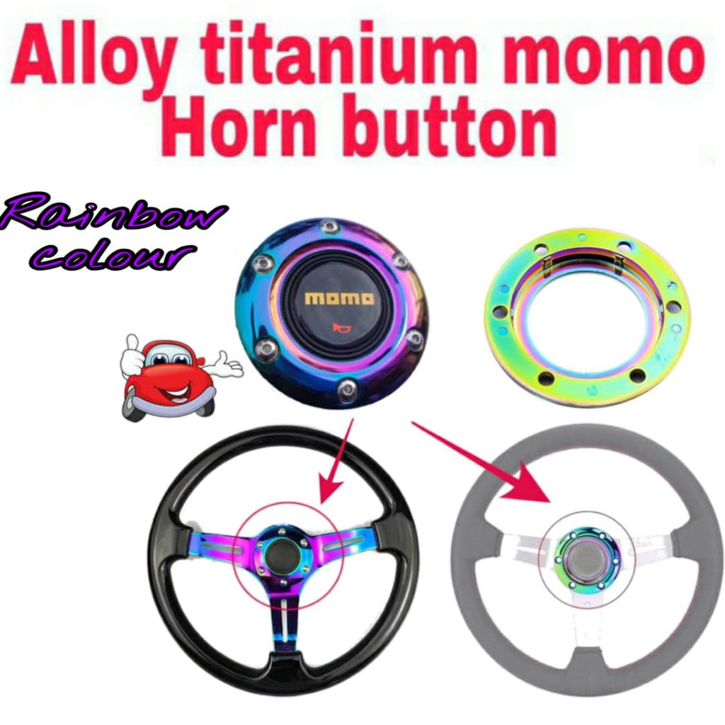 CAR UNIVERSAL MOMO Steering Wheel Hubcap Horn Button Alloy Aluminum ...