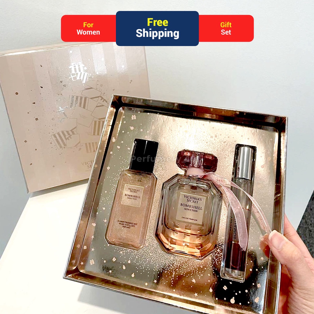 Victoria's Secret Bombshell 3 In 1 Holiday 2020 Gift Set Eau De Parfum ...