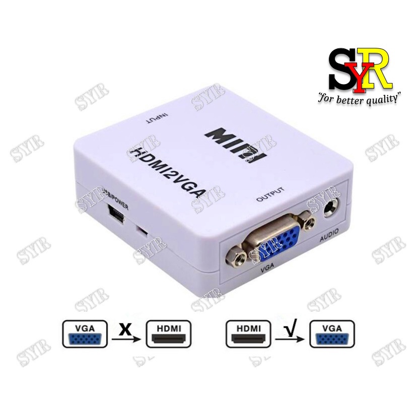 Mini 1080P HDMI to VGA HDMI 2 VGA Converter with Audio & USB Cable ...