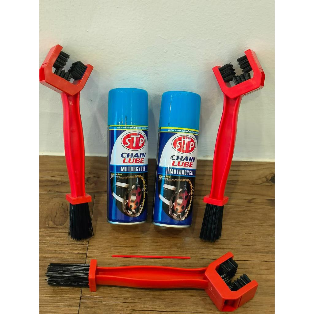 Chain Brush Red Colour And Chain Lube Chain Oil STP 300ML Motorcycle ...