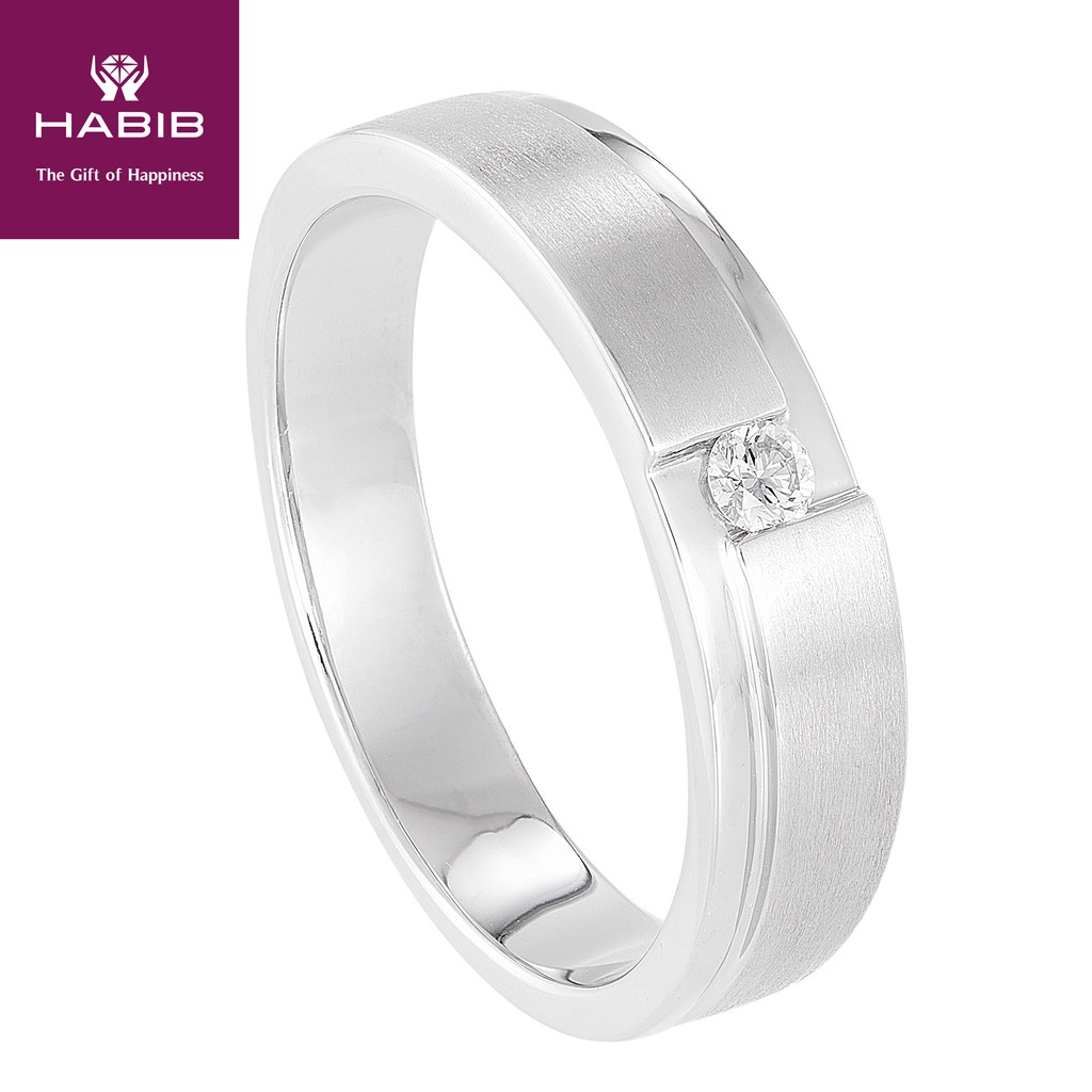 HABIB Tension Set Round Diamond Men's Ring in 925/Silver Palladium ...