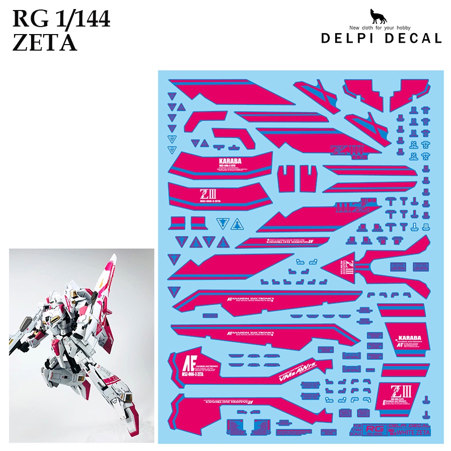 [DELPI DECAL] 266 RG 1/144 ZETA WHITE GUNDAM WATER SLIDE DECAL | Shopee ...