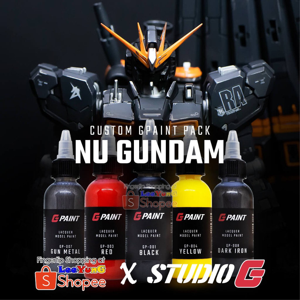 GPAINT V2 Lacquer Paint NU GUNDAM 5 Bottles 65ML Custom Pack Miniature ...