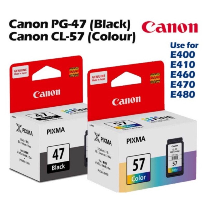 CANON PG47 / CL57 / PG-47 / CL-57 / PG 47 / CL 57 BLACK INK COLOR INK ...