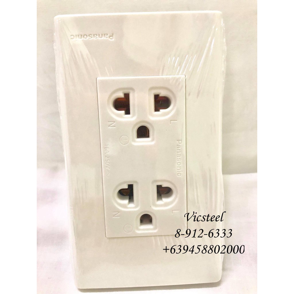 Panasonic Duplex Universal Outlet with Ground WEG 15929 with cover ...