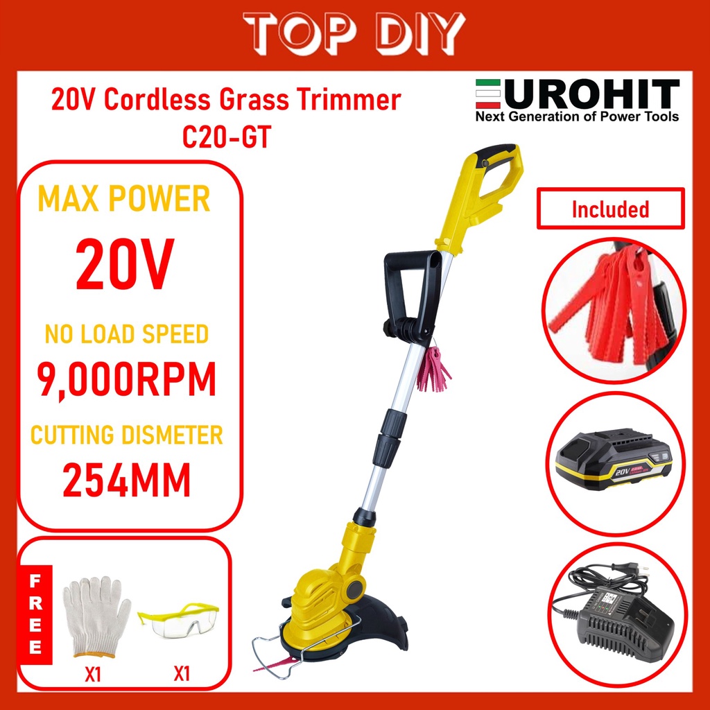 Eurohit Grass Trimmer Cordless Grass Cutter Machine Mesin Rumput Bateri ...