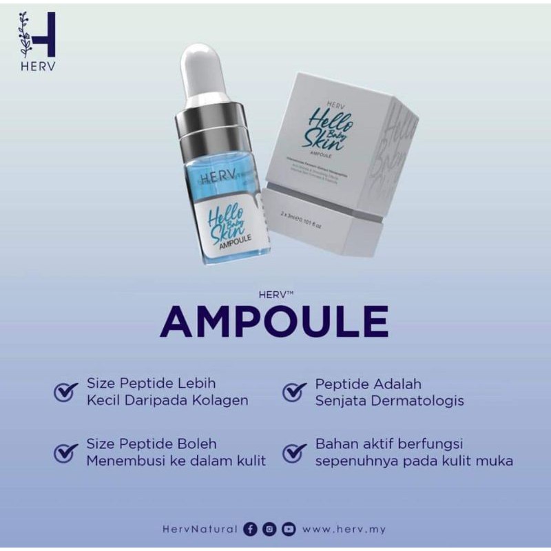 HERV PEPTIDE AMPOULE BABY SKIN ANTI AGING SKINCARE | Shopee Malaysia