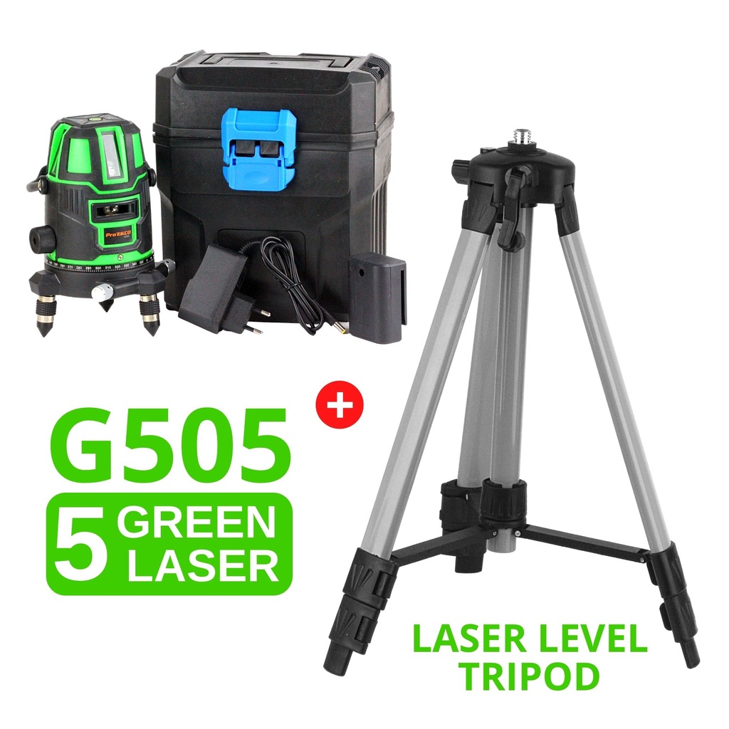PRODIY 2 Line 3 Line 5 Line Green Laser Level 360° Rotary Automatic ...