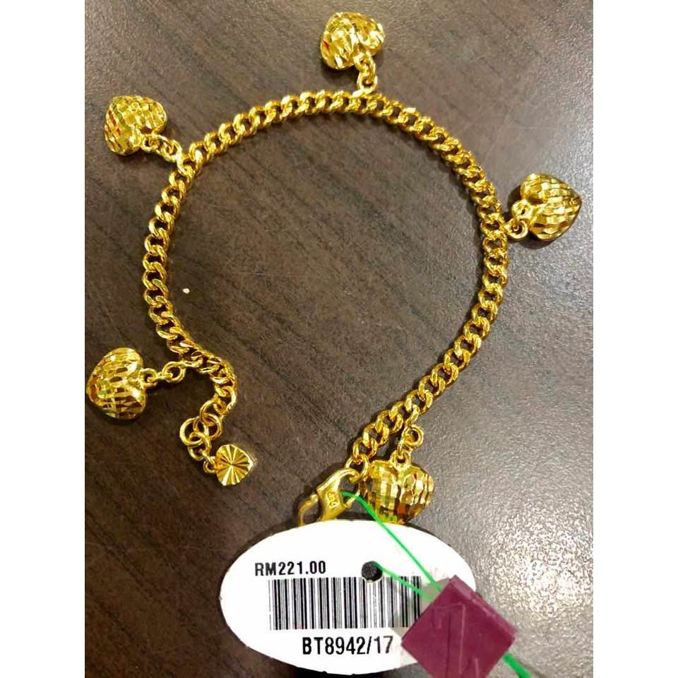 ORIGINAL ZHULIAN, Rantai Tangan saduran emas 999/24k BT5022 | Shopee ...