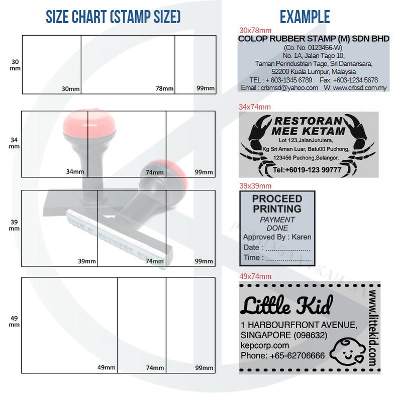 Custom Made Normal Rubber Stamp Chop Cop Getah ( Name Chop, Company ...