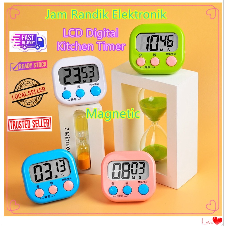 MAGNETIC Digital Kitchen Timer Alarm Clock Baking Cooking Countdown ...