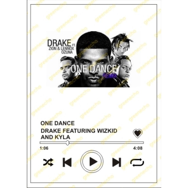 one dance Drake music acrylic album artist (4"x6") | Shopee Malaysia
