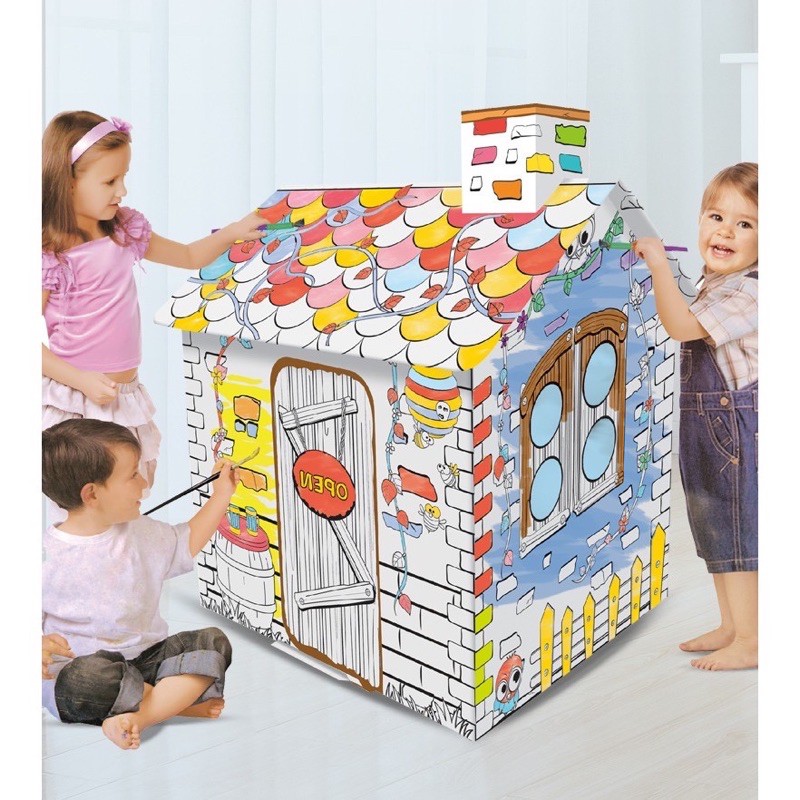 Paper House Children Doodle Large DIY Cardboard Playhouse Kiddie Store ...