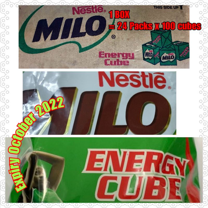 Africa Nestle 100 pcs MILO Cubes ( 1 BOX of 24 Packs x 100 cubes ...