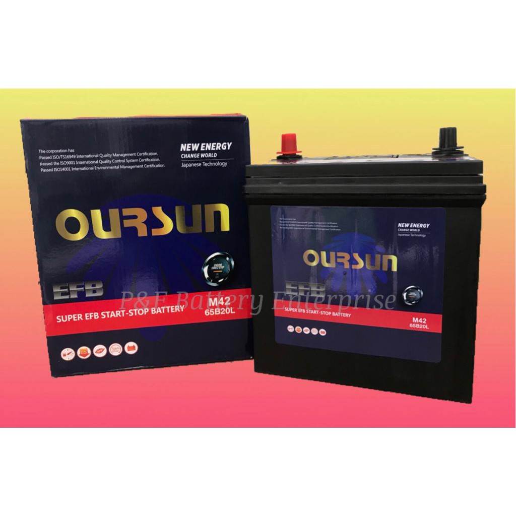 OURSUN EFB M42 (65B20L) Car Battery For Perodua BEZZA ADVANCE, MYVI G3 ...