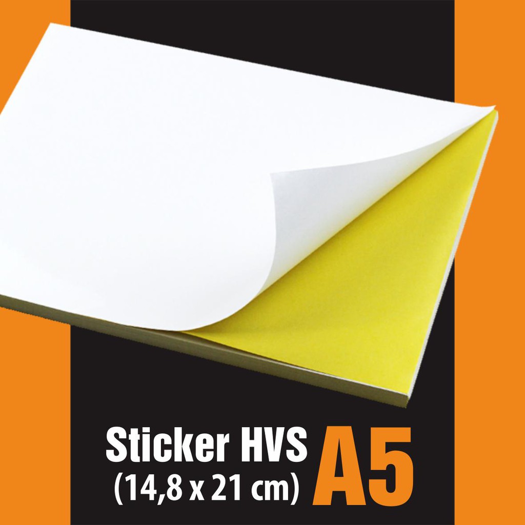 Plain HVS Sticker, A5 Sticker, 14,8 x 21 cm (1 pack/ 50 pcs) | Shopee ...