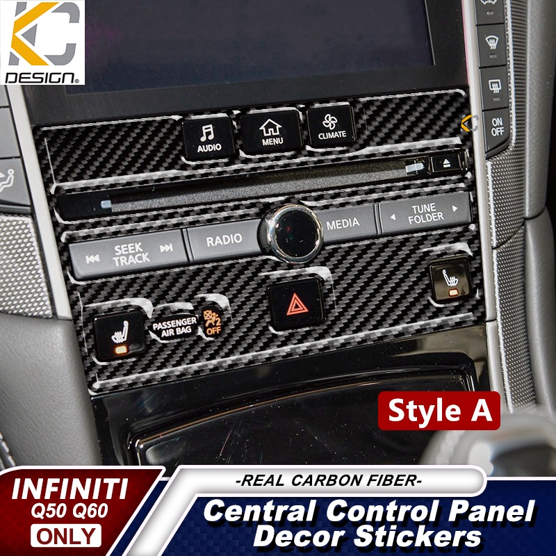 Carbon Fiber CD Decals Conditioning Control Panel car Stickers cover ...