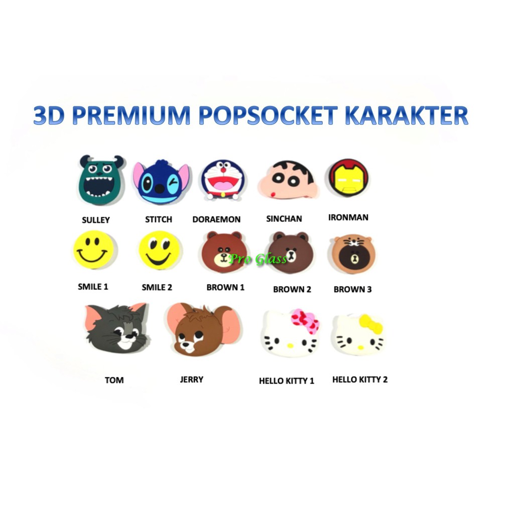 3d PREMIUM Popsocket Cartoon Characters / Animation Pop Socket | Shopee ...